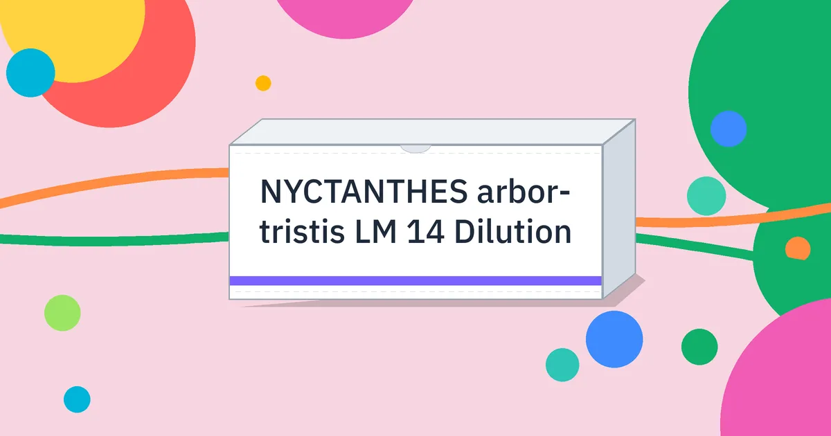 Symbolbild: Packung mit der Aufschrift NYCTANTHES arbor-tristis LM 14 Dilution (PZN 13620997) – Verfügbarkeit und Bezug in Apotheken in Frankfurt am Main