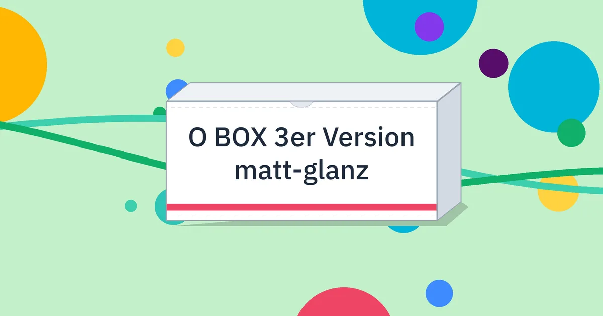 Symbolbild: Packung mit der Aufschrift O BOX 3er Version matt-glanz (PZN 01663398) – Verfügbarkeit und Bezug in Apotheken in Frankfurt am Main