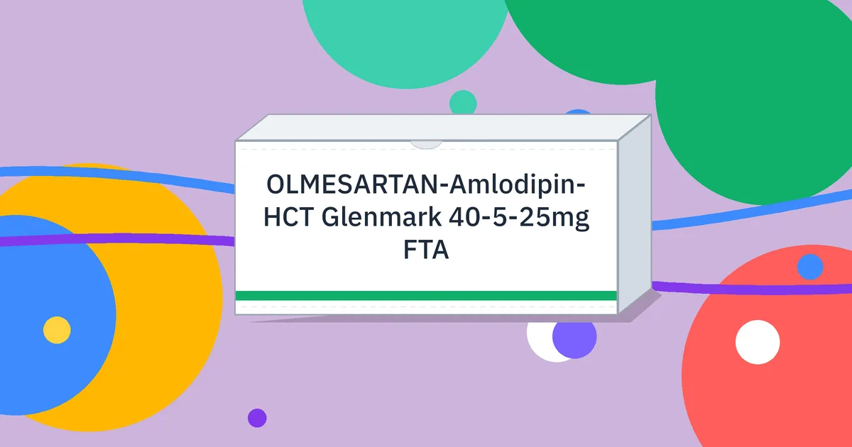 Symbolbild: Packung mit der Aufschrift OLMESARTAN-Amlodipin-HCT Glenmark 40-5-25mg FTA (PZN 17205835) – Verfügbarkeit und Bezug in Apotheken in Frankfurt am Main