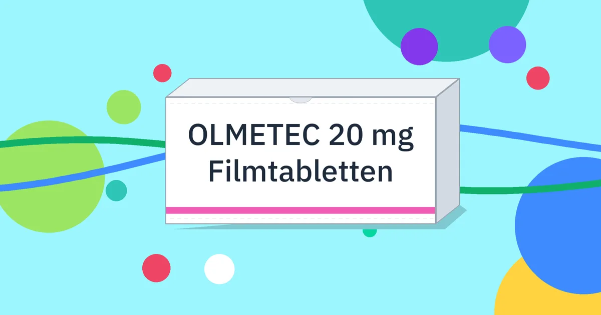 Symbolbild: Packung mit der Aufschrift OLMETEC 20 mg Filmtabletten (PZN 02759551) – Verfügbarkeit und Bezug in Apotheken in Frankfurt am Main