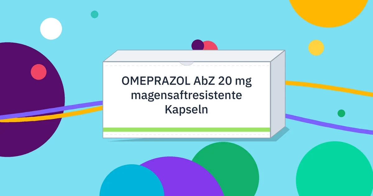 Symbolbild: Packung mit der Aufschrift OMEPRAZOL AbZ 20 mg magensaftresistente Kapseln (PZN 04102329) – Verfügbarkeit und Bezug in Apotheken in Frankfurt am Main