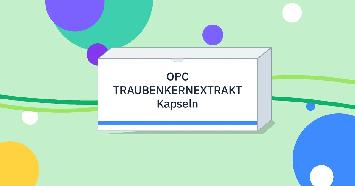 Symbolbild: Packung mit der Aufschrift OPC TRAUBENKERNEXTRAKT Kapseln (PZN 17541562) – Verfügbarkeit und Bezug in Apotheken in Frankfurt am Main