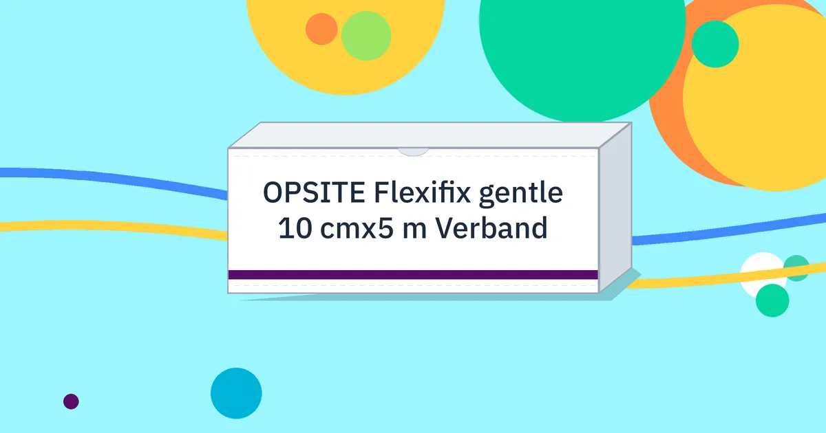 Symbolbild: Packung mit der Aufschrift OPSITE Flexifix gentle 10 cmx5 m Verband (PZN 15302391) – Verfügbarkeit und Bezug in Apotheken in Frankfurt am Main