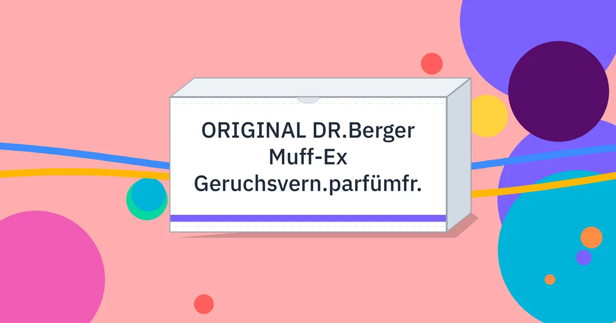 Symbolbild: Packung mit der Aufschrift ORIGINAL DR.Berger Muff-Ex Geruchsvern.parfümfr. (PZN 16206086) – Verfügbarkeit und Bezug in Apotheken in Frankfurt am Main