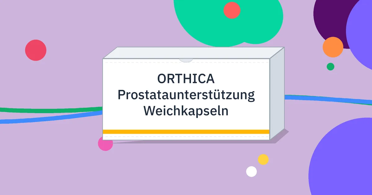 Symbolbild: Packung mit der Aufschrift ORTHICA Prostataunterstützung Weichkapseln (PZN 13860313) – Verfügbarkeit und Bezug in Apotheken in Frankfurt am Main
