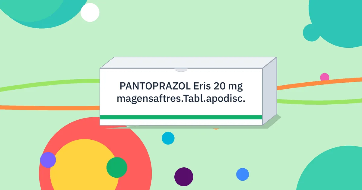 Symbolbild: Packung mit der Aufschrift PANTOPRAZOL Eris 20 mg magensaftres.Tabl.apodisc. (PZN 16733785) – Verfügbarkeit und Bezug in Apotheken in Frankfurt am Main