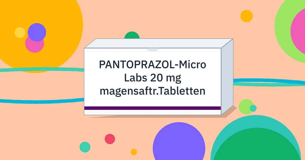 Symbolbild: Packung mit der Aufschrift PANTOPRAZOL-Micro Labs 20 mg magensaftr.Tabletten (PZN 10516590) – Verfügbarkeit und Bezug in Apotheken in Frankfurt am Main