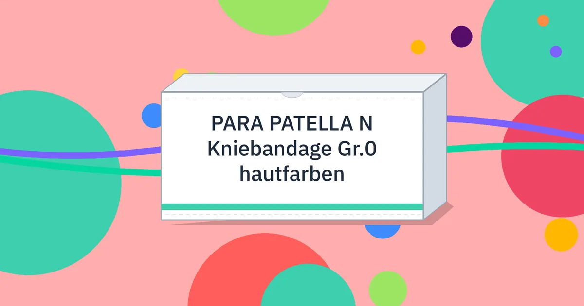 Symbolbild: Packung mit der Aufschrift PARA PATELLA N Kniebandage Gr.0 hautfarben (PZN 10003436) – Verfügbarkeit und Bezug in Apotheken in Frankfurt am Main