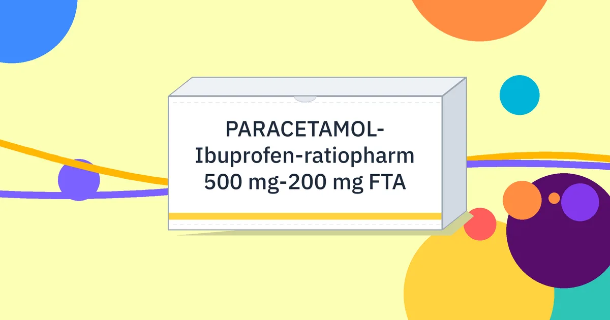 Symbolbild: Packung mit der Aufschrift PARACETAMOL-Ibuprofen-ratiopharm 500 mg-200 mg FTA (PZN 16783493) – Verfügbarkeit und Bezug in Apotheken in Frankfurt am Main