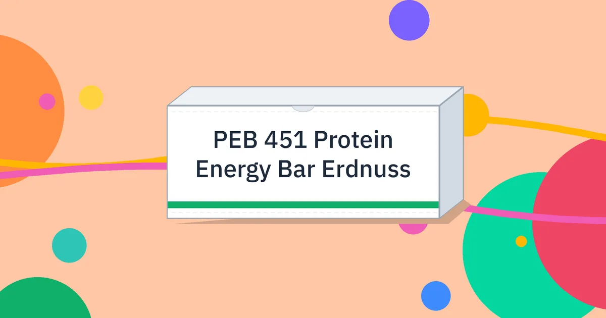 Symbolbild: Packung mit der Aufschrift PEB 451 Protein Energy Bar Erdnuss (PZN 07748173) – Verfügbarkeit und Bezug in Apotheken in Frankfurt am Main
