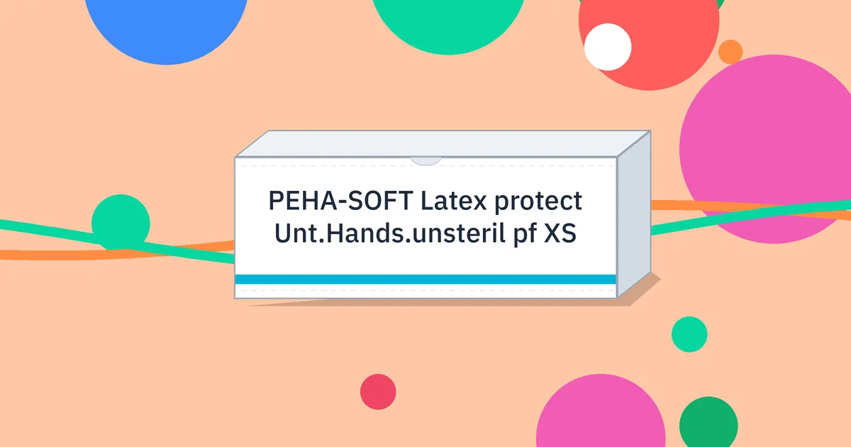 Symbolbild: Packung mit der Aufschrift PEHA-SOFT Latex protect Unt.Hands.unsteril pf XS (PZN 18605672) – Verfügbarkeit und Bezug in Apotheken in Frankfurt am Main