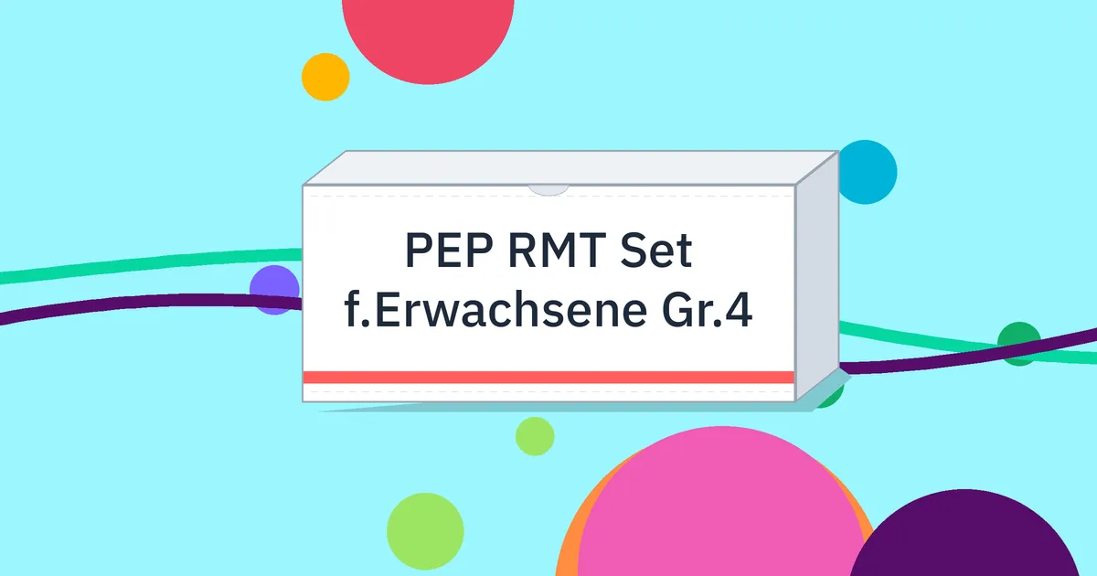 Symbolbild: Packung mit der Aufschrift PEP RMT Set f.Erwachsene Gr.4 (PZN 05538230) – Verfügbarkeit und Bezug in Apotheken in Frankfurt am Main