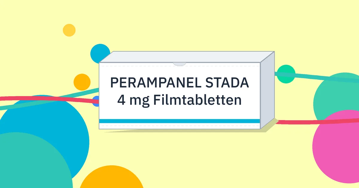 Symbolbild: Packung mit der Aufschrift PERAMPANEL STADA 4 mg Filmtabletten (PZN 20143322) – Verfügbarkeit und Bezug in Apotheken in Frankfurt am Main
