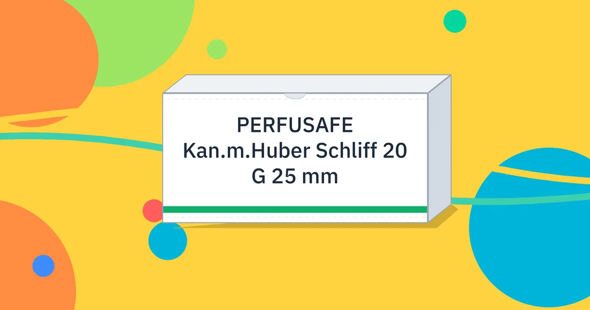 Symbolbild: Packung mit der Aufschrift PERFUSAFE Kan.m.Huber Schliff 20 G 25 mm (PZN 06556394) – Verfügbarkeit und Bezug in Apotheken in Frankfurt am Main