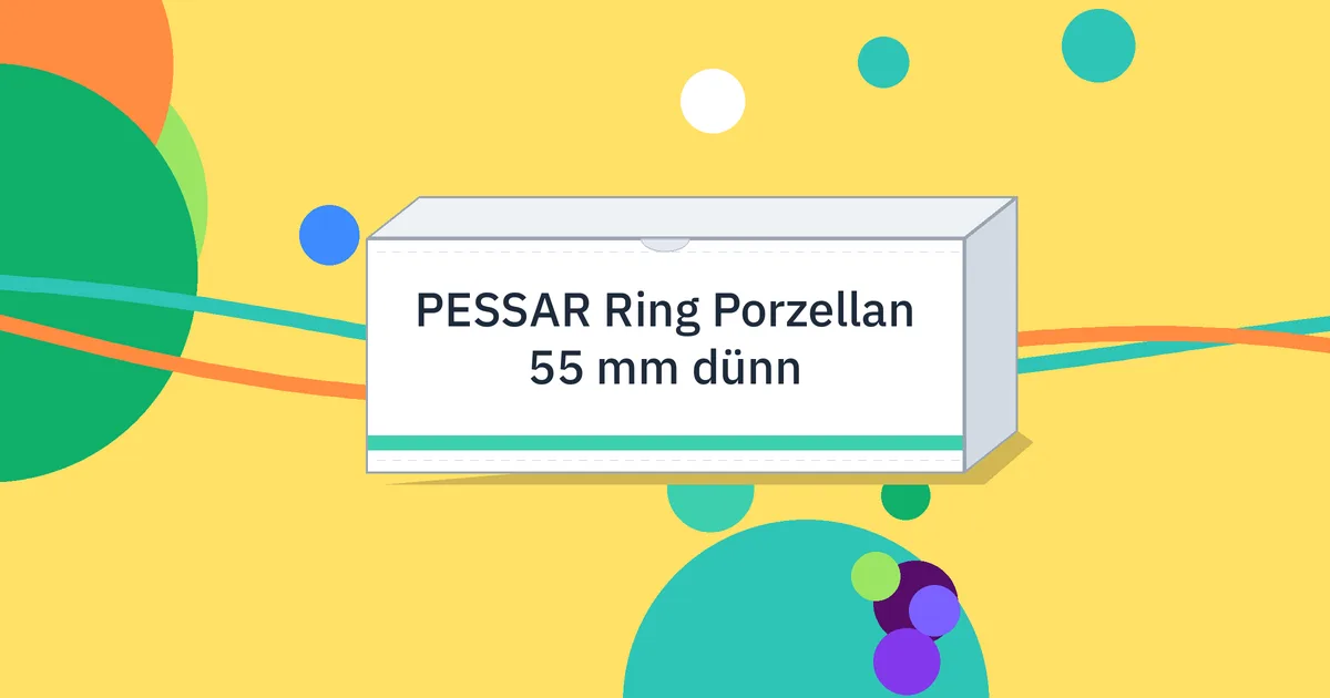 Symbolbild: Packung mit der Aufschrift PESSAR Ring Porzellan 55 mm dünn (PZN 01733325) – Verfügbarkeit und Bezug in Apotheken in Frankfurt am Main