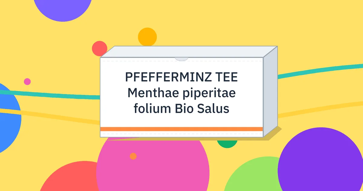 Symbolbild: Packung mit der Aufschrift PFEFFERMINZ TEE Menthae piperitae folium Bio Salus (PZN 09002319) – Verfügbarkeit und Bezug in Apotheken in Frankfurt am Main