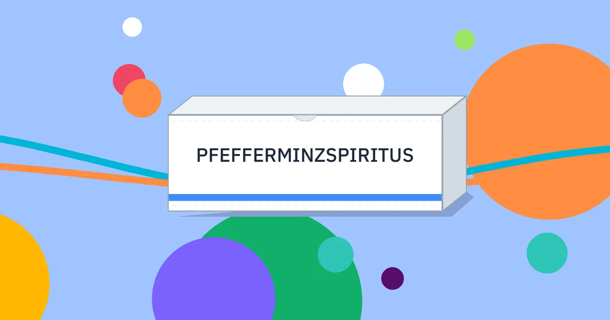 Symbolbild: Packung mit der Aufschrift PFEFFERMINZSPIRITUS (PZN 15237848) – Verfügbarkeit und Bezug in Apotheken in Frankfurt am Main