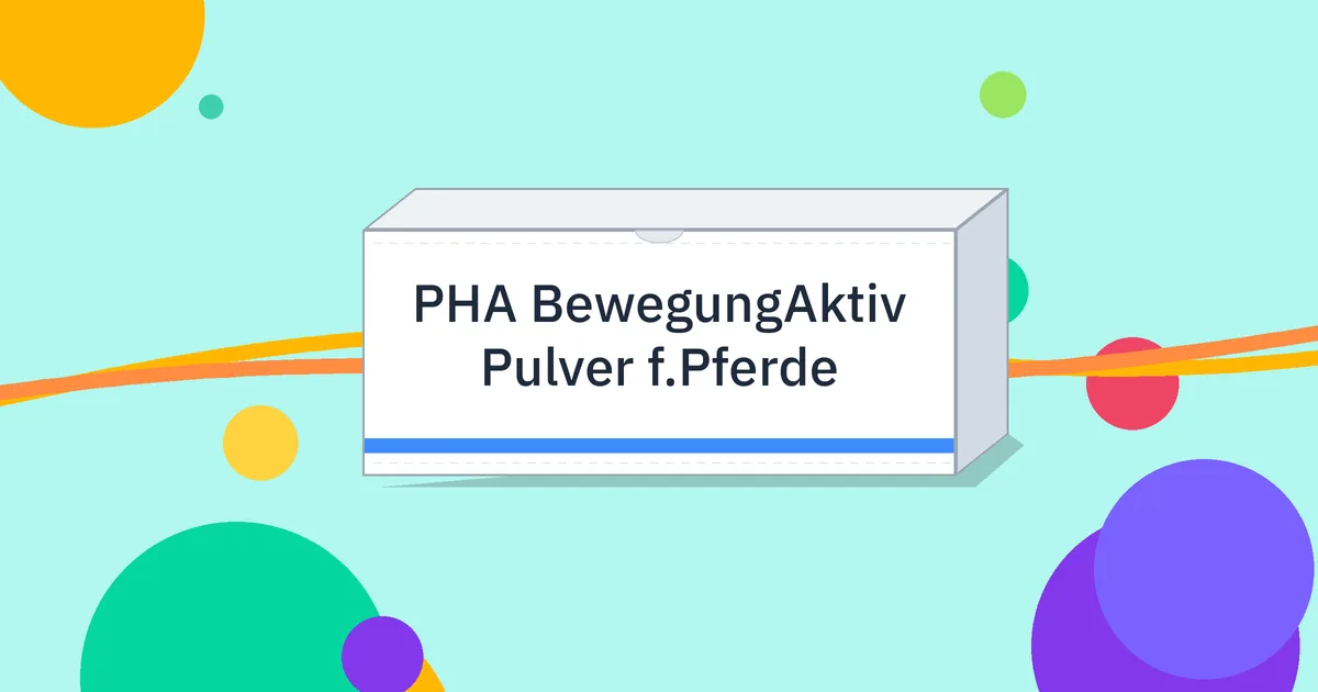 Symbolbild: Packung mit der Aufschrift PHA BewegungAktiv Pulver f.Pferde (PZN 09670920) – Verfügbarkeit und Bezug in Apotheken in Frankfurt am Main