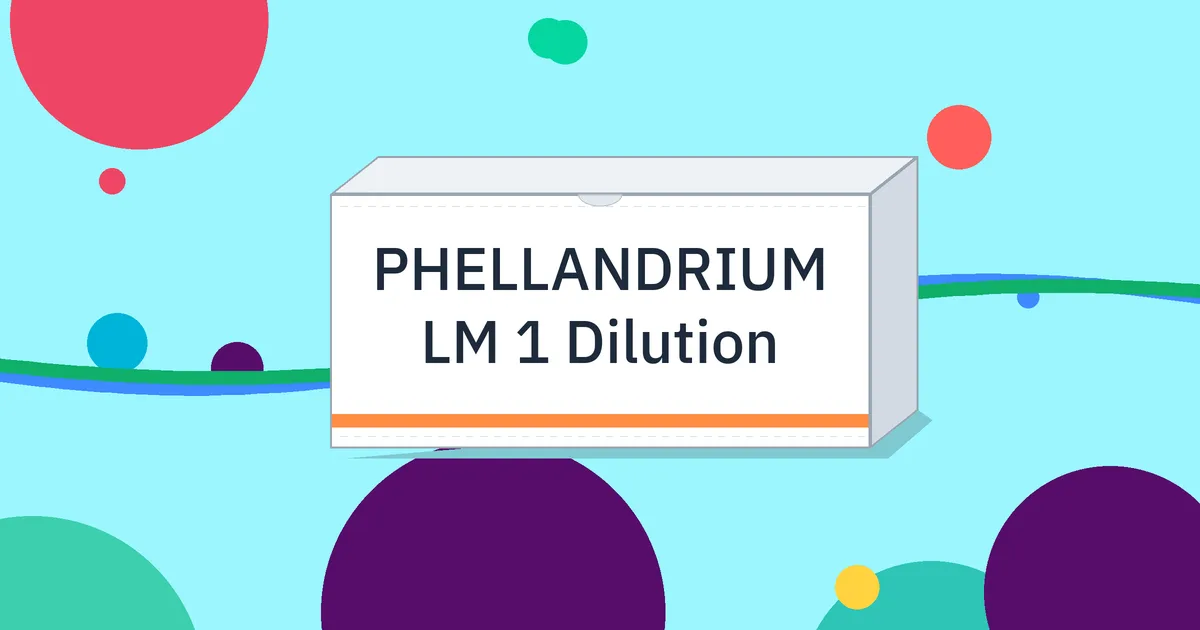 Symbolbild: Packung mit der Aufschrift PHELLANDRIUM LM 1 Dilution (PZN 13637288) – Verfügbarkeit und Bezug in Apotheken in Frankfurt am Main