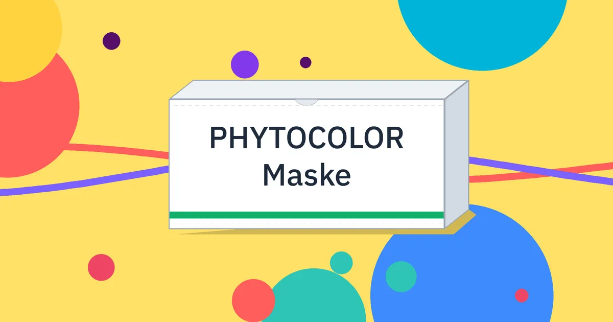 Symbolbild: Packung mit der Aufschrift PHYTOCOLOR Maske (PZN 14553346) – Verfügbarkeit und Bezug in Apotheken in Frankfurt am Main