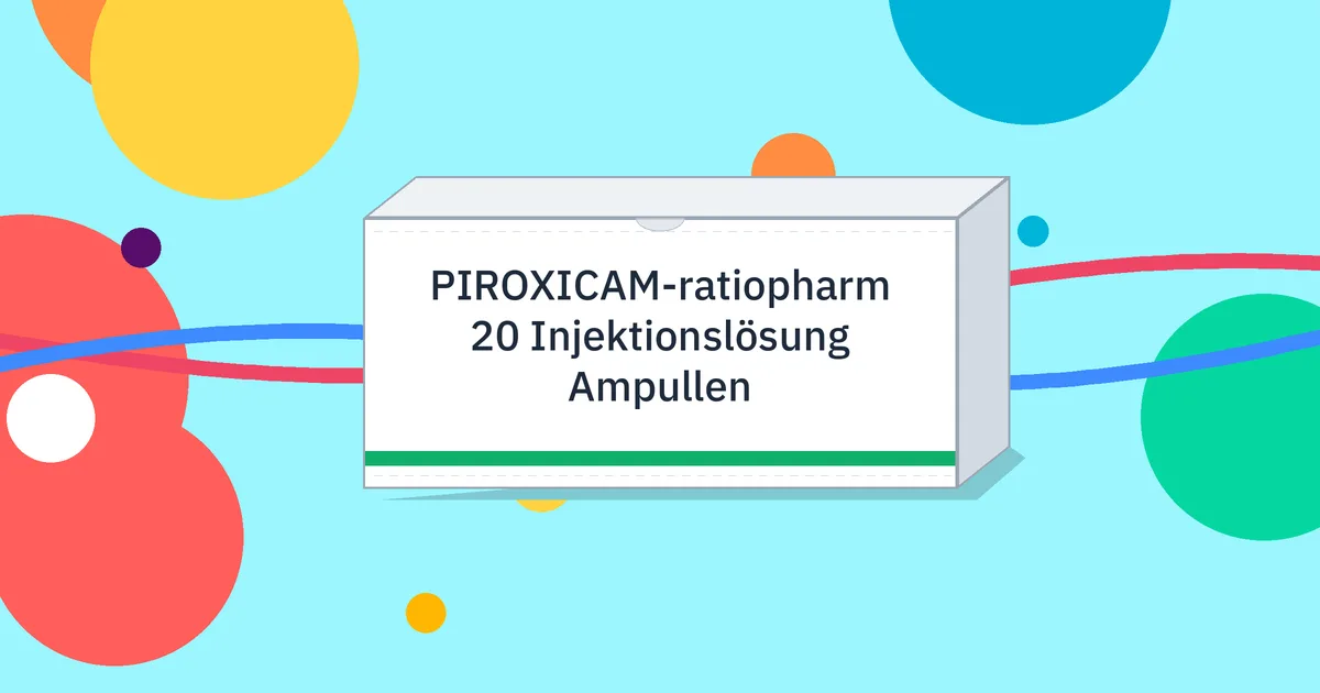 Symbolbild: Packung mit der Aufschrift PIROXICAM-ratiopharm 20 Injektionslösung Ampullen (PZN 04287145) – Verfügbarkeit und Bezug in Apotheken in Frankfurt am Main