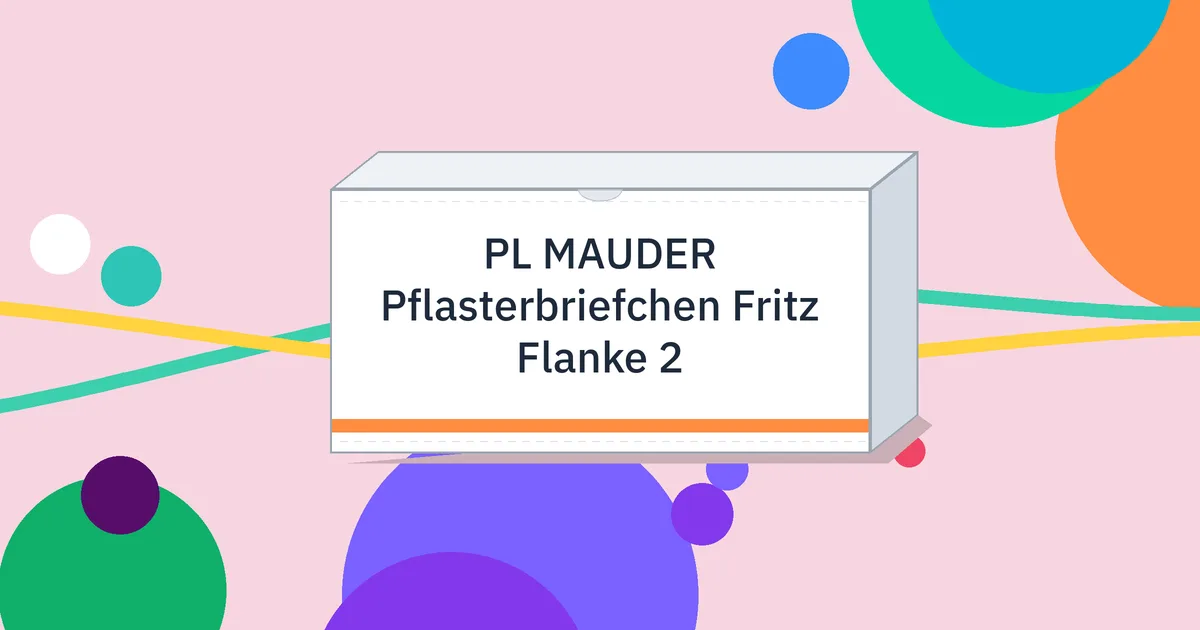 Symbolbild: Packung mit der Aufschrift PL MAUDER Pflasterbriefchen Fritz Flanke 2 (PZN 19435462) – Verfügbarkeit und Bezug in Apotheken in Frankfurt am Main