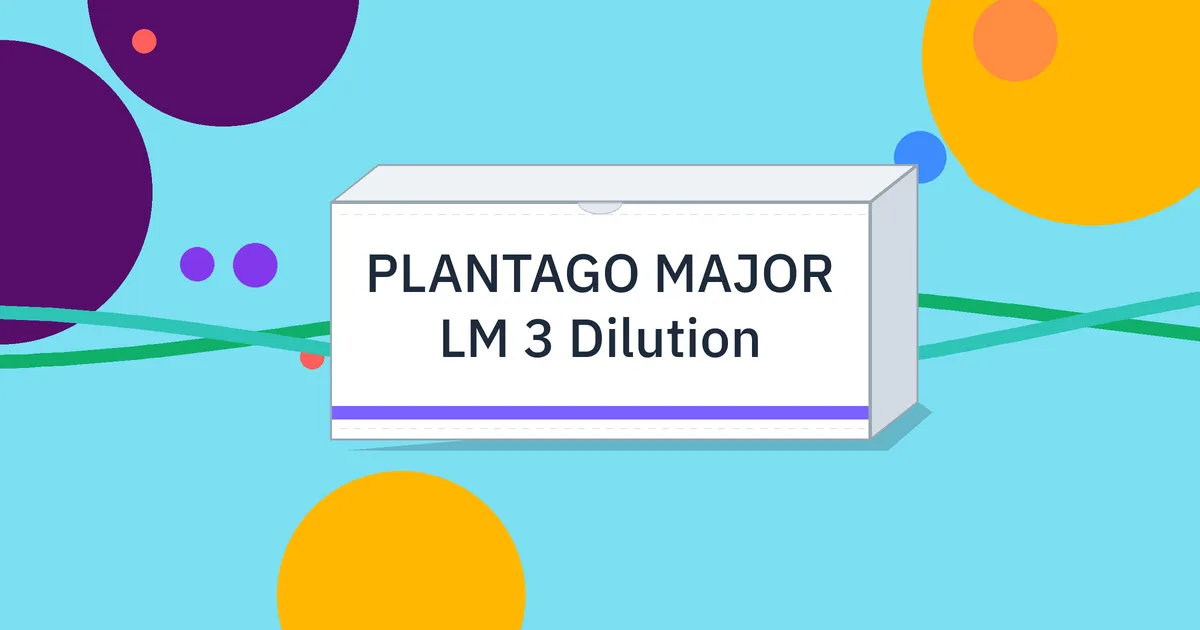 Symbolbild: Packung mit der Aufschrift PLANTAGO MAJOR LM 3 Dilution (PZN 13646583) – Verfügbarkeit und Bezug in Apotheken in Frankfurt am Main