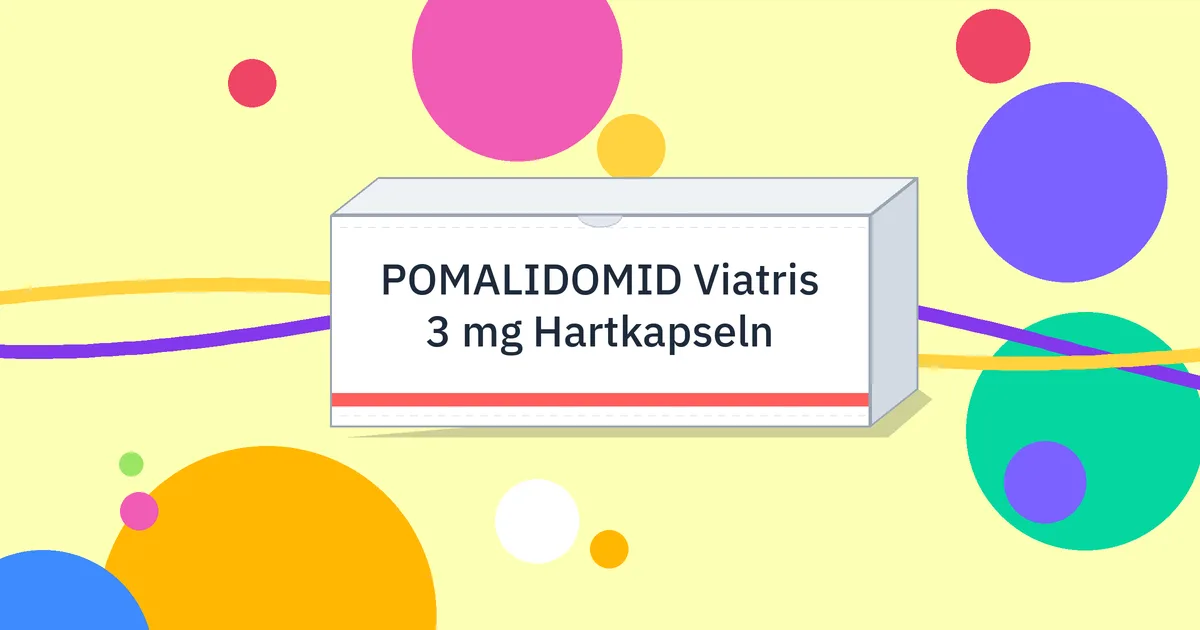 Symbolbild: Packung mit der Aufschrift POMALIDOMID Viatris 3 mg Hartkapseln (PZN 19139723) – Verfügbarkeit und Bezug in Apotheken in Frankfurt am Main