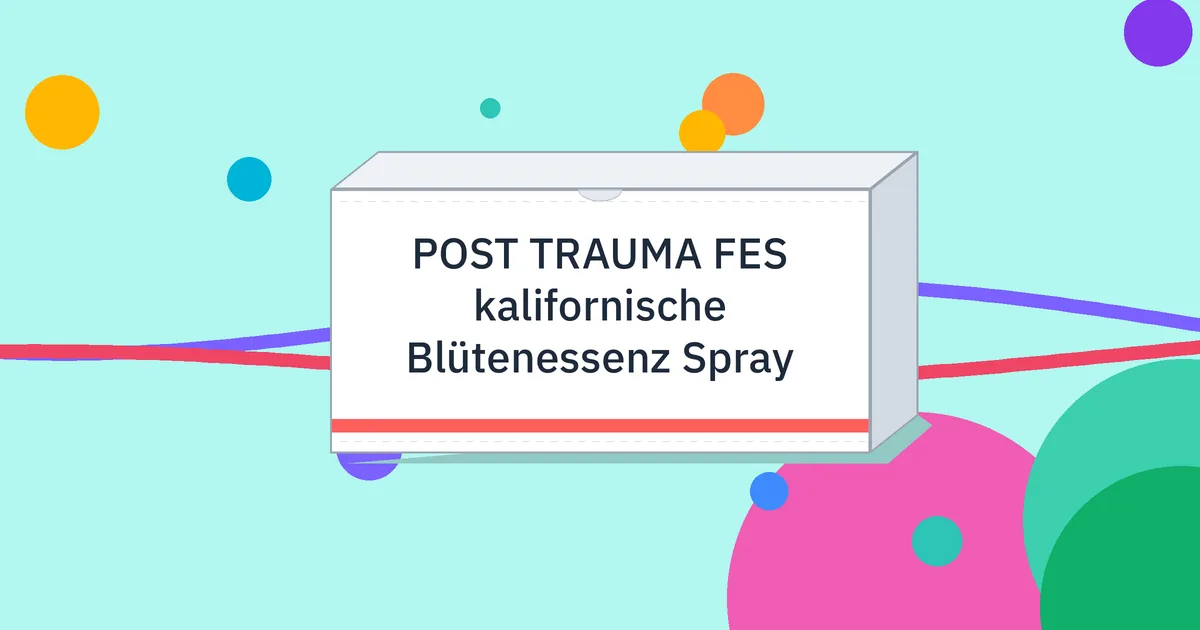 Symbolbild: Packung mit der Aufschrift POST TRAUMA FES kalifornische Blütenessenz Spray (PZN 09174227) – Verfügbarkeit und Bezug in Apotheken in Frankfurt am Main