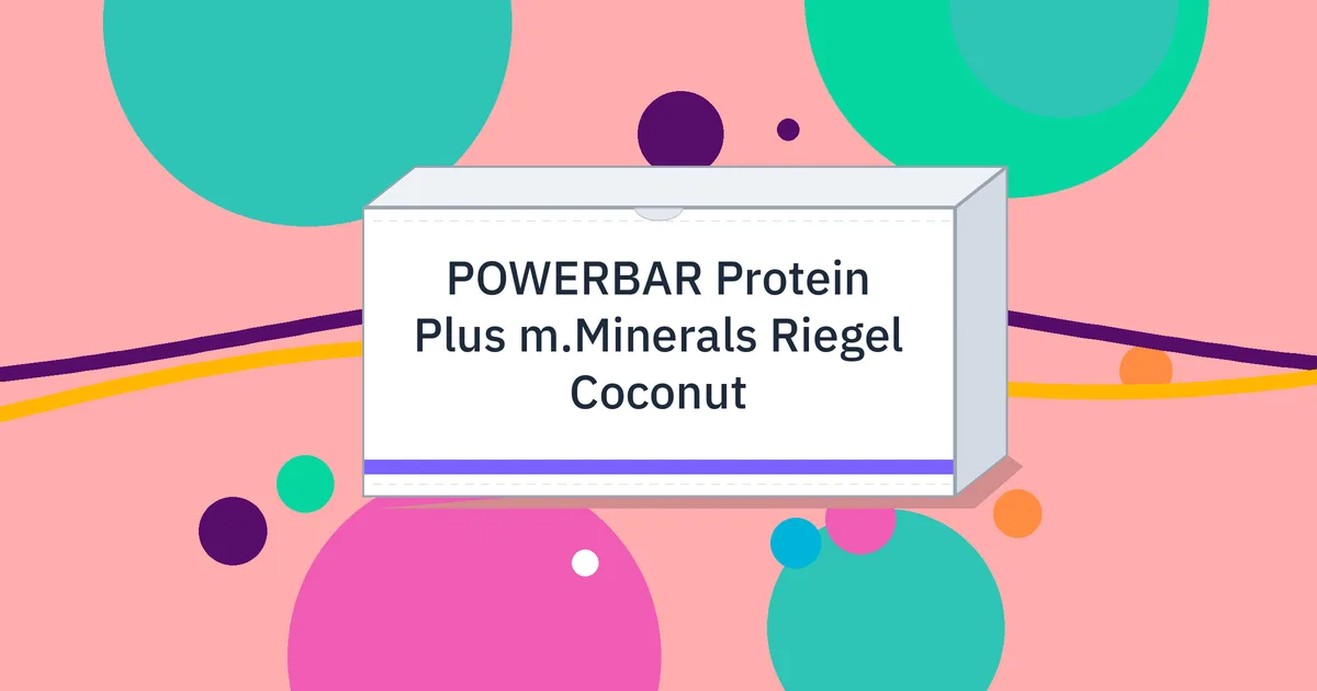 Symbolbild: Packung mit der Aufschrift POWERBAR Protein Plus m.Minerals Riegel Coconut (PZN 10734944) – Verfügbarkeit und Bezug in Apotheken in Frankfurt am Main