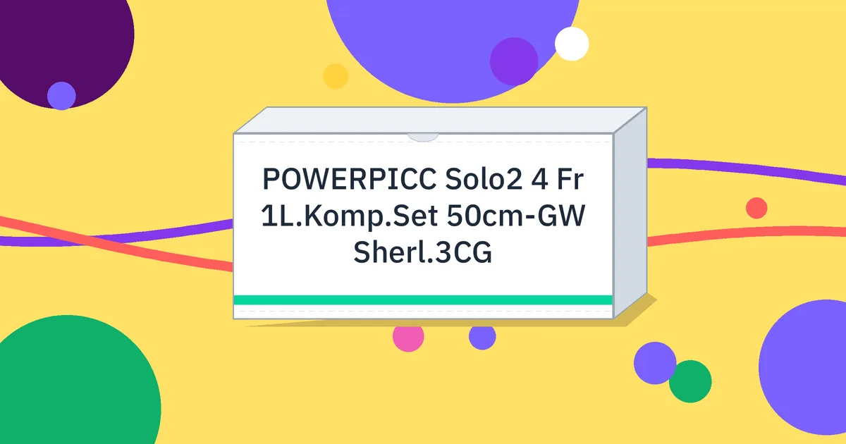 Symbolbild: Packung mit der Aufschrift POWERPICC Solo2 4 Fr 1L.Komp.Set 50cm-GW Sherl.3CG (PZN 19107108) – Verfügbarkeit und Bezug in Apotheken in Frankfurt am Main