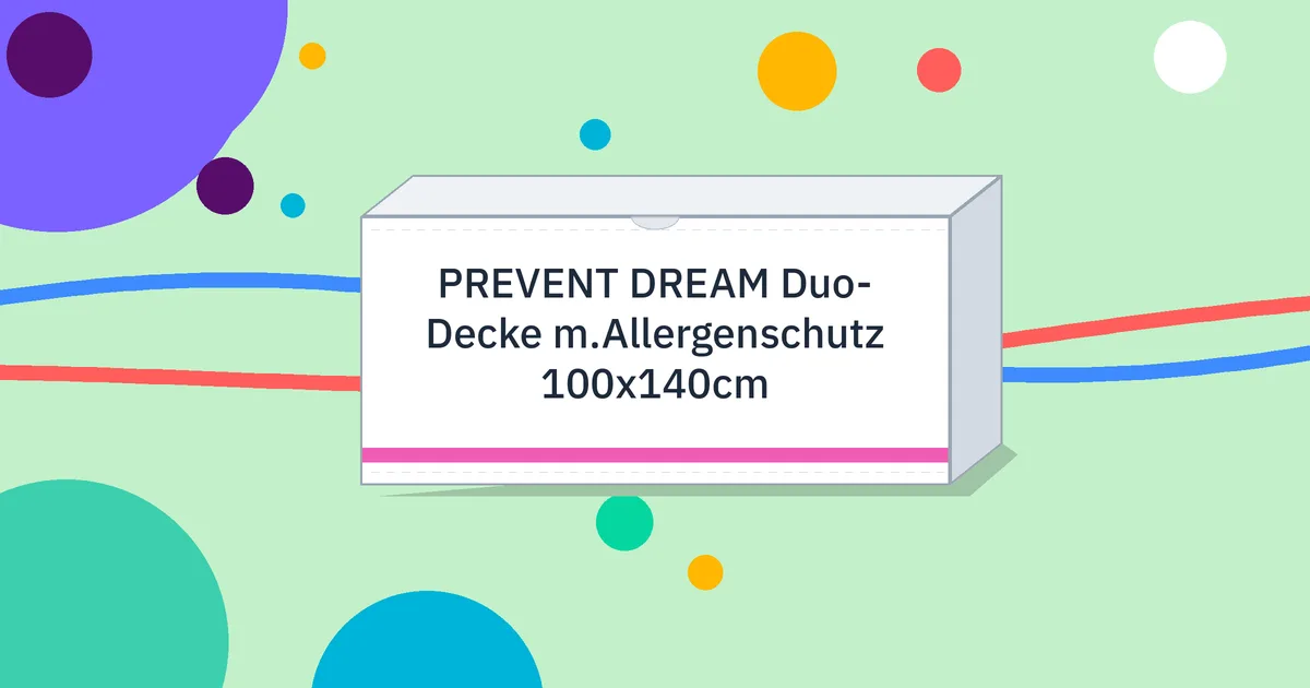 Symbolbild: Packung mit der Aufschrift PREVENT DREAM Duo-Decke m.Allergenschutz 100x140cm (PZN 13423601) – Verfügbarkeit und Bezug in Apotheken in Frankfurt am Main