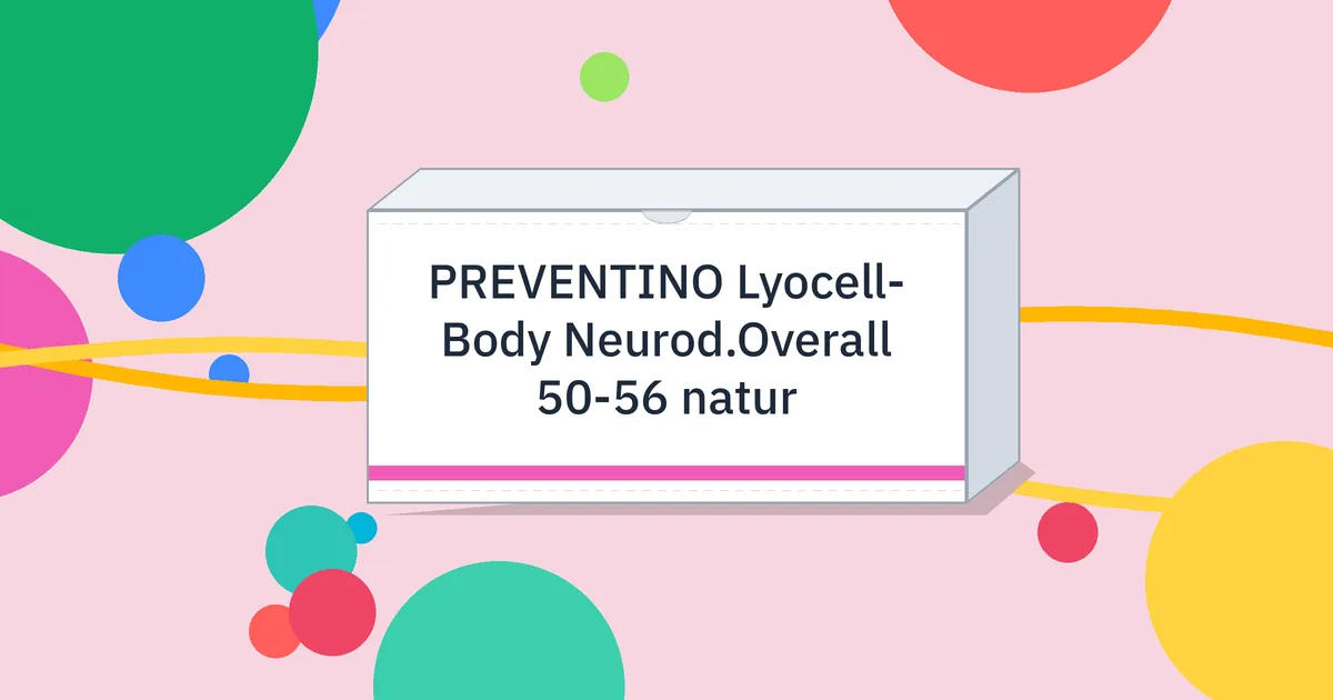 Symbolbild: Packung mit der Aufschrift PREVENTINO Lyocell-Body Neurod.Overall 50-56 natur (PZN 16895134) – Verfügbarkeit und Bezug in Apotheken in Frankfurt am Main