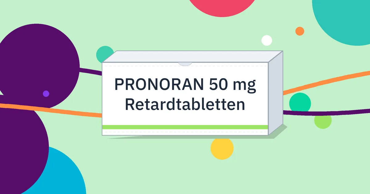 Symbolbild: Packung mit der Aufschrift PRONORAN 50 mg Retardtabletten (PZN 17445522) – Verfügbarkeit und Bezug in Apotheken in Frankfurt am Main