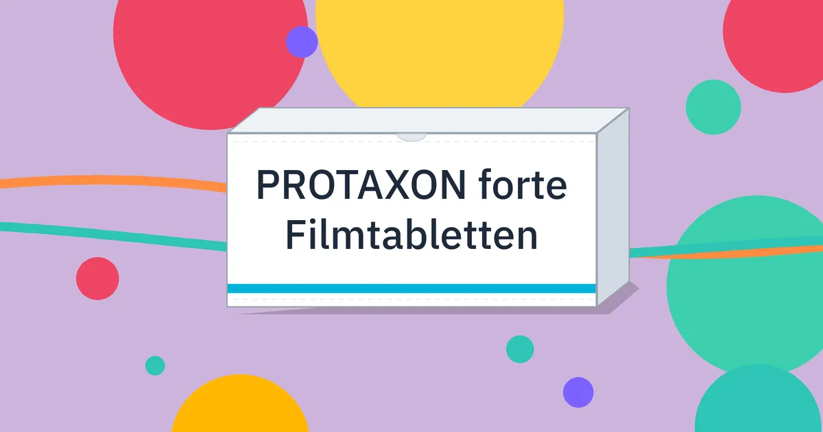 Symbolbild: Packung mit der Aufschrift PROTAXON forte Filmtabletten (PZN 03439541) – Verfügbarkeit und Bezug in Apotheken in Frankfurt am Main
