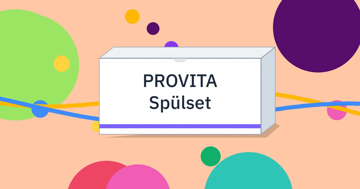 Symbolbild: Packung mit der Aufschrift PROVITA Spülset (PZN 16322177) – Verfügbarkeit und Bezug in Apotheken in Frankfurt am Main