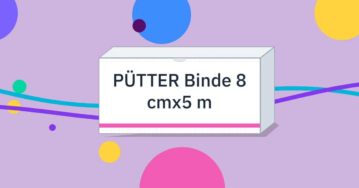 Symbolbild: Packung mit der Aufschrift PÜTTER Binde 8 cmx5 m (PZN 18363306) – Verfügbarkeit und Bezug in Apotheken in Frankfurt am Main