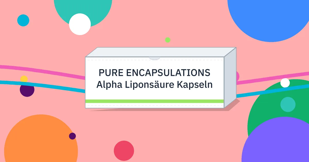 Symbolbild: Packung mit der Aufschrift PURE ENCAPSULATIONS Alpha Liponsäure Kapseln (PZN 06552166) – Verfügbarkeit und Bezug in Apotheken in Frankfurt am Main