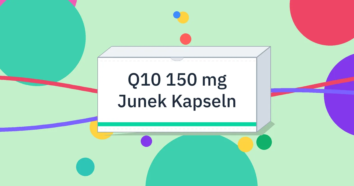 Symbolbild: Packung mit der Aufschrift Q10 150 mg Junek Kapseln (PZN 00156328) – Verfügbarkeit und Bezug in Apotheken in Frankfurt am Main