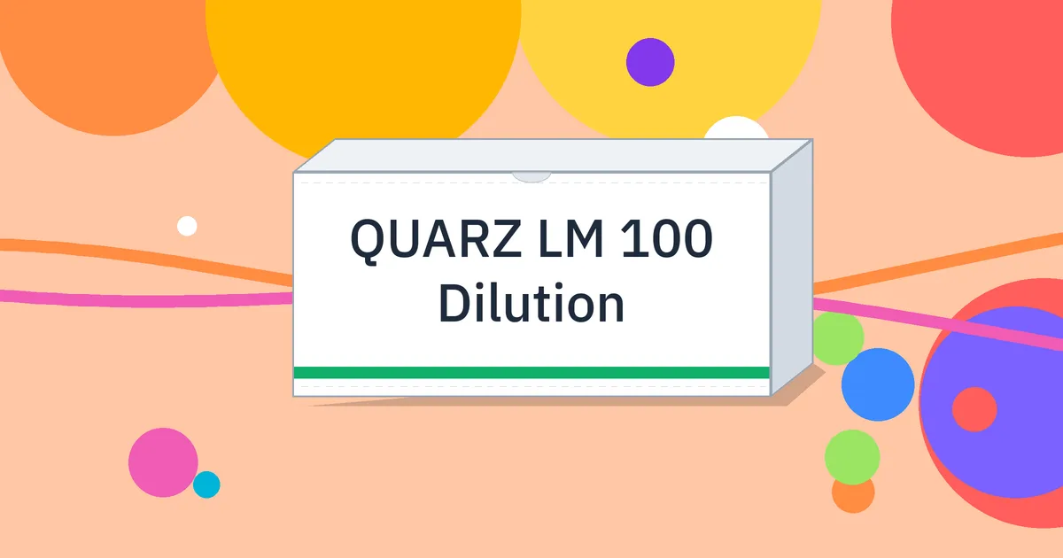 Symbolbild: Packung mit der Aufschrift QUARZ LM 100 Dilution (PZN 13045725) – Verfügbarkeit und Bezug in Apotheken in Frankfurt am Main
