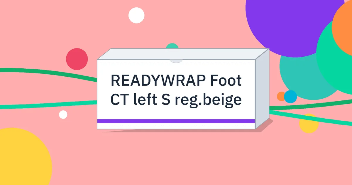 Symbolbild: Packung mit der Aufschrift READYWRAP Foot CT left S reg.beige (PZN 18008700) – Verfügbarkeit und Bezug in Apotheken in Frankfurt am Main