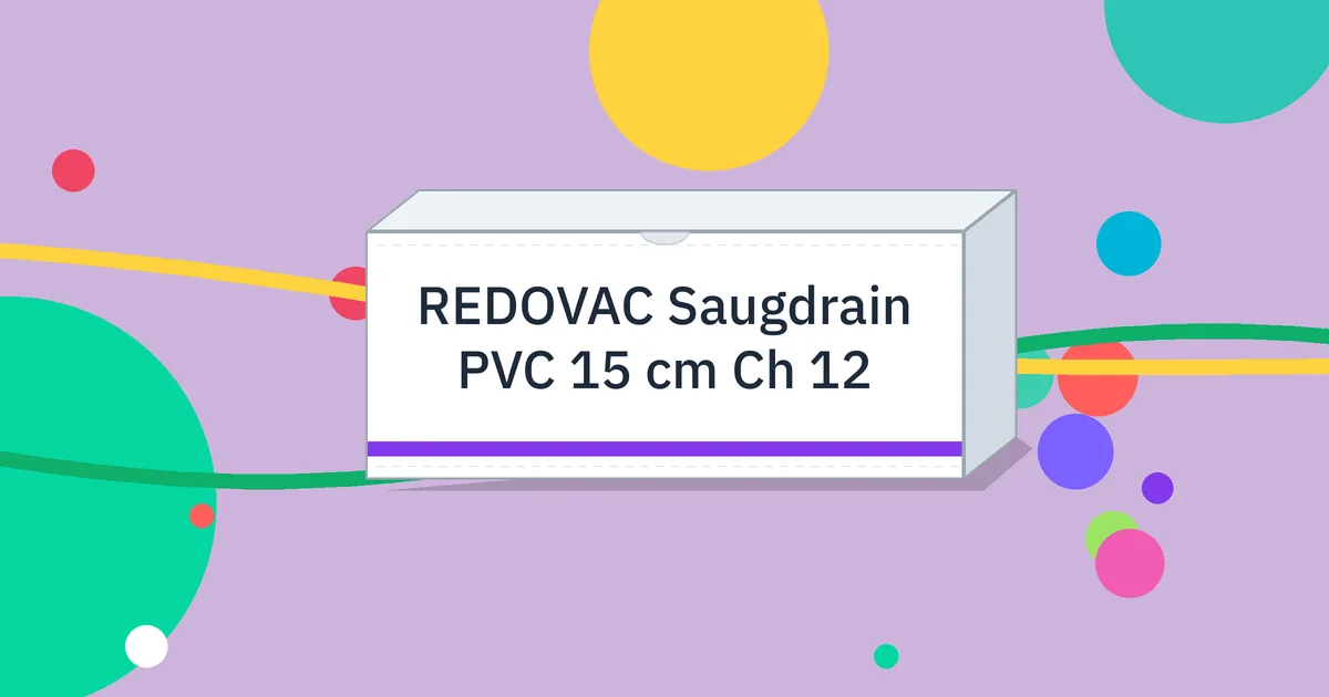 Symbolbild: Packung mit der Aufschrift REDOVAC Saugdrain PVC 15 cm Ch 12 (PZN 08827377) – Verfügbarkeit und Bezug in Apotheken in Frankfurt am Main