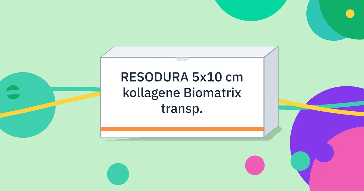 Symbolbild: Packung mit der Aufschrift RESODURA 5x10 cm kollagene Biomatrix transp. (PZN 12894439) – Verfügbarkeit und Bezug in Apotheken in Frankfurt am Main