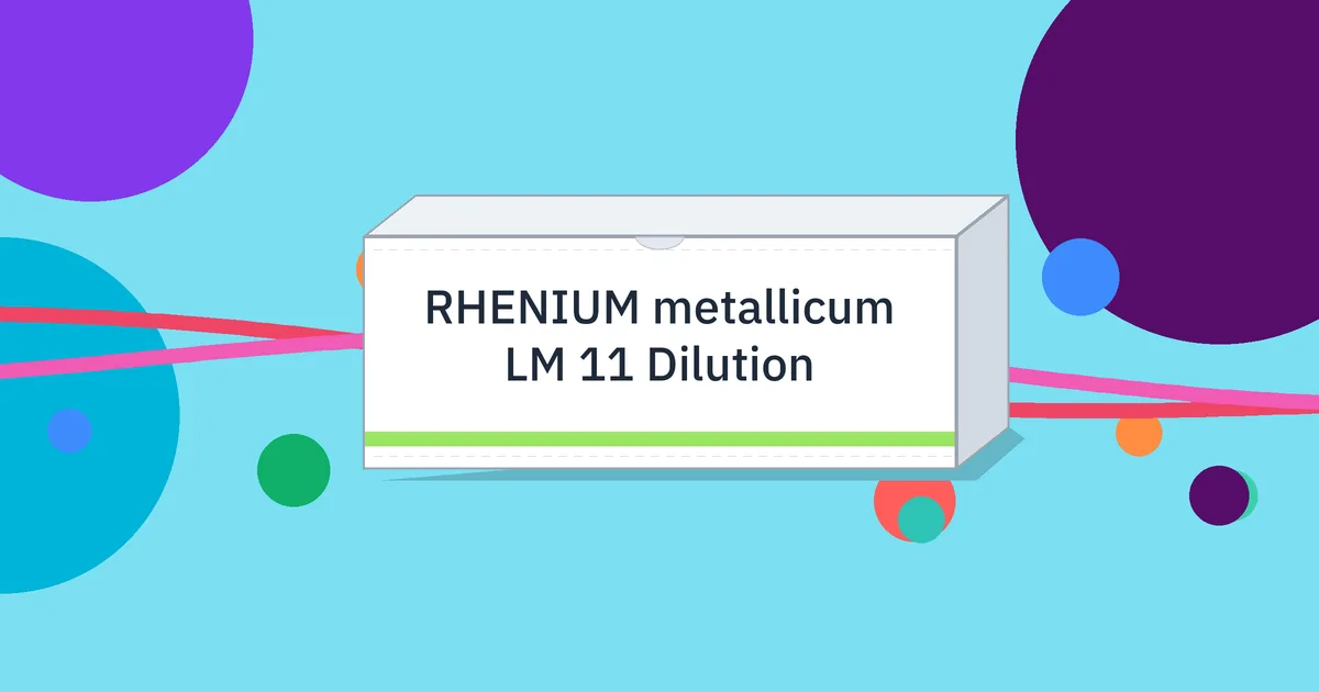 Symbolbild: Packung mit der Aufschrift RHENIUM metallicum LM 11 Dilution (PZN 13048994) – Verfügbarkeit und Bezug in Apotheken in Frankfurt am Main