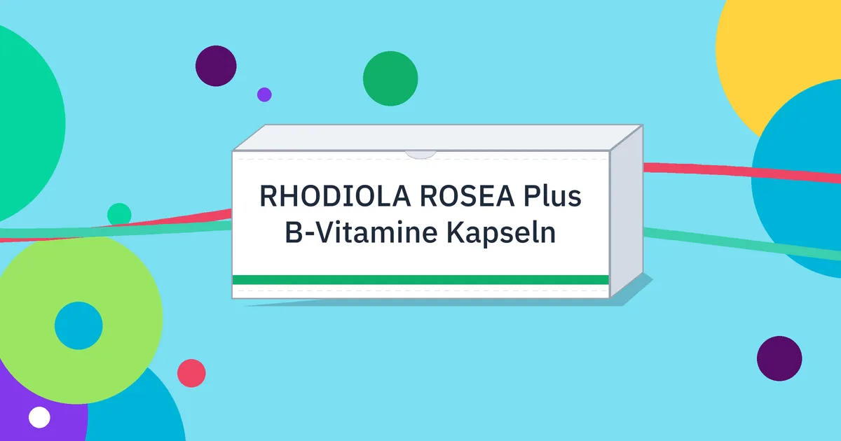 Symbolbild: Packung mit der Aufschrift RHODIOLA ROSEA Plus B-Vitamine Kapseln (PZN 13824180) – Verfügbarkeit und Bezug in Apotheken in Frankfurt am Main