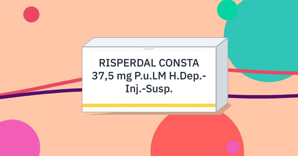 Symbolbild: Packung mit der Aufschrift RISPERDAL CONSTA 37,5 mg P.u.LM H.Dep.-Inj.-Susp. (PZN 06489143) – Verfügbarkeit und Bezug in Apotheken in Frankfurt am Main
