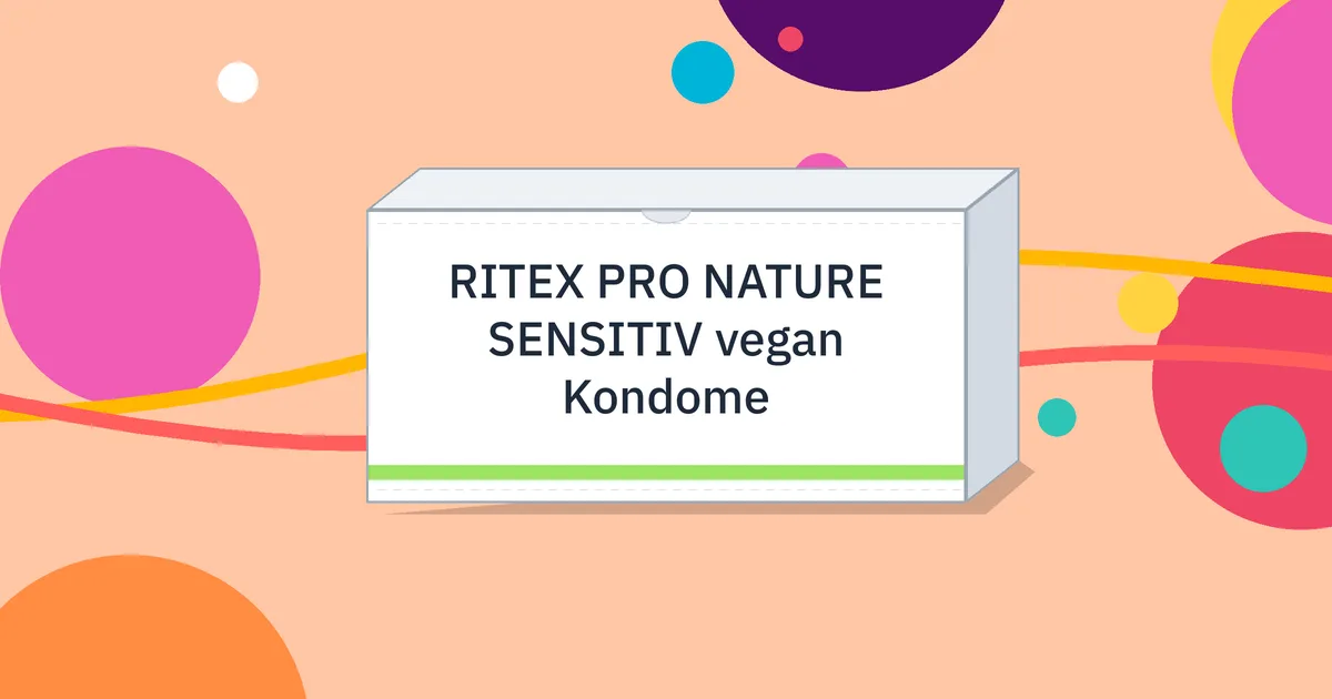 Symbolbild: Packung mit der Aufschrift RITEX PRO NATURE SENSITIV vegan Kondome (PZN 18232432) – Verfügbarkeit und Bezug in Apotheken in Frankfurt am Main