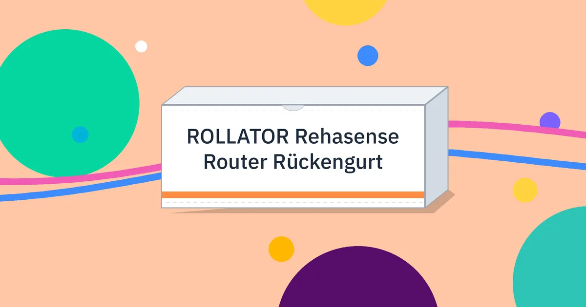 Symbolbild: Packung mit der Aufschrift ROLLATOR Rehasense Router Rückengurt (PZN 11109562) – Verfügbarkeit und Bezug in Apotheken in Frankfurt am Main