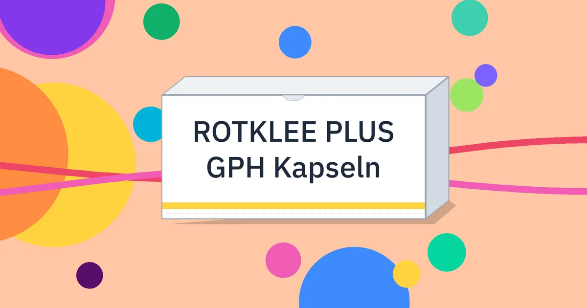 Symbolbild: Packung mit der Aufschrift ROTKLEE PLUS GPH Kapseln (PZN 12340623) – Verfügbarkeit und Bezug in Apotheken in Frankfurt am Main