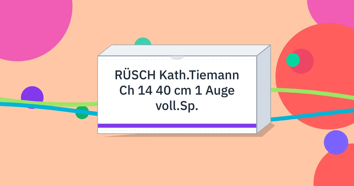 Symbolbild: Packung mit der Aufschrift RÜSCH Kath.Tiemann Ch 14 40 cm 1 Auge voll.Sp. (PZN 11523592) – Verfügbarkeit und Bezug in Apotheken in Frankfurt am Main